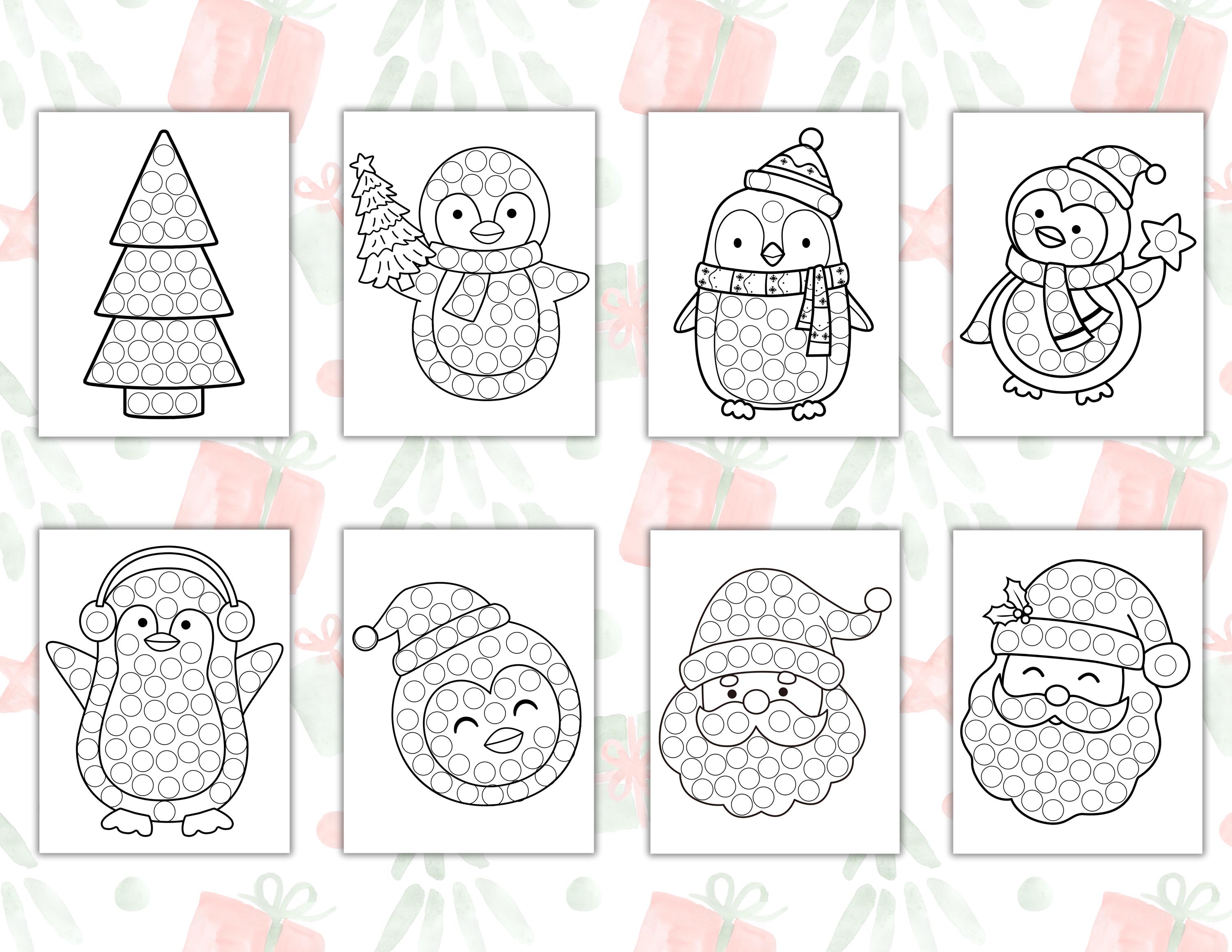 Kids Coloring Page, Do a Dot Christmas Printable Worksheets, Christmas ...