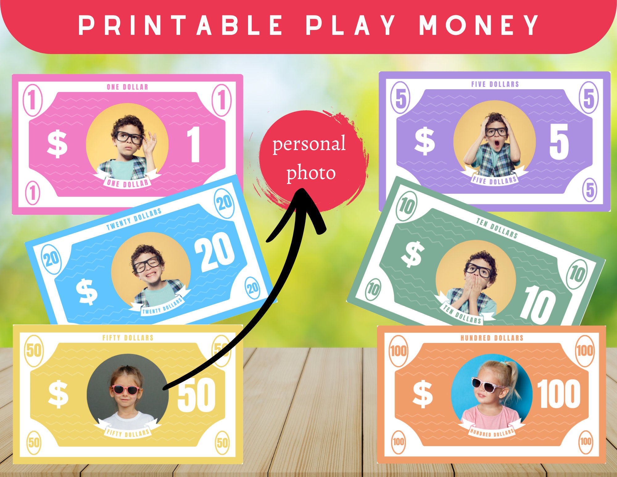 Personalized Children's Play Money Set - Customizable Currency for Kids ...