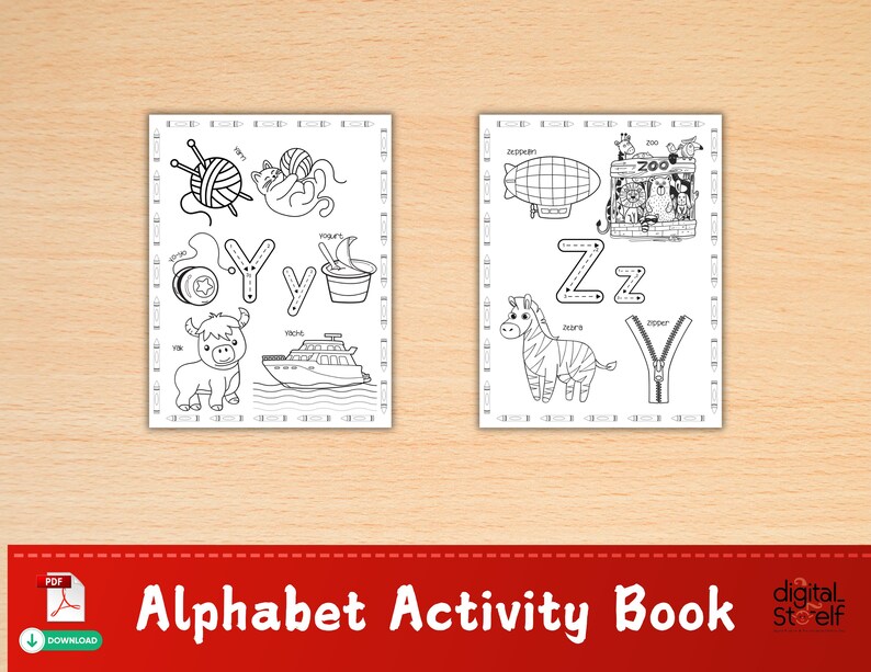Alphabet Coloring Pages: 52 Printable Letter Tracing Worksheets (PDF ...