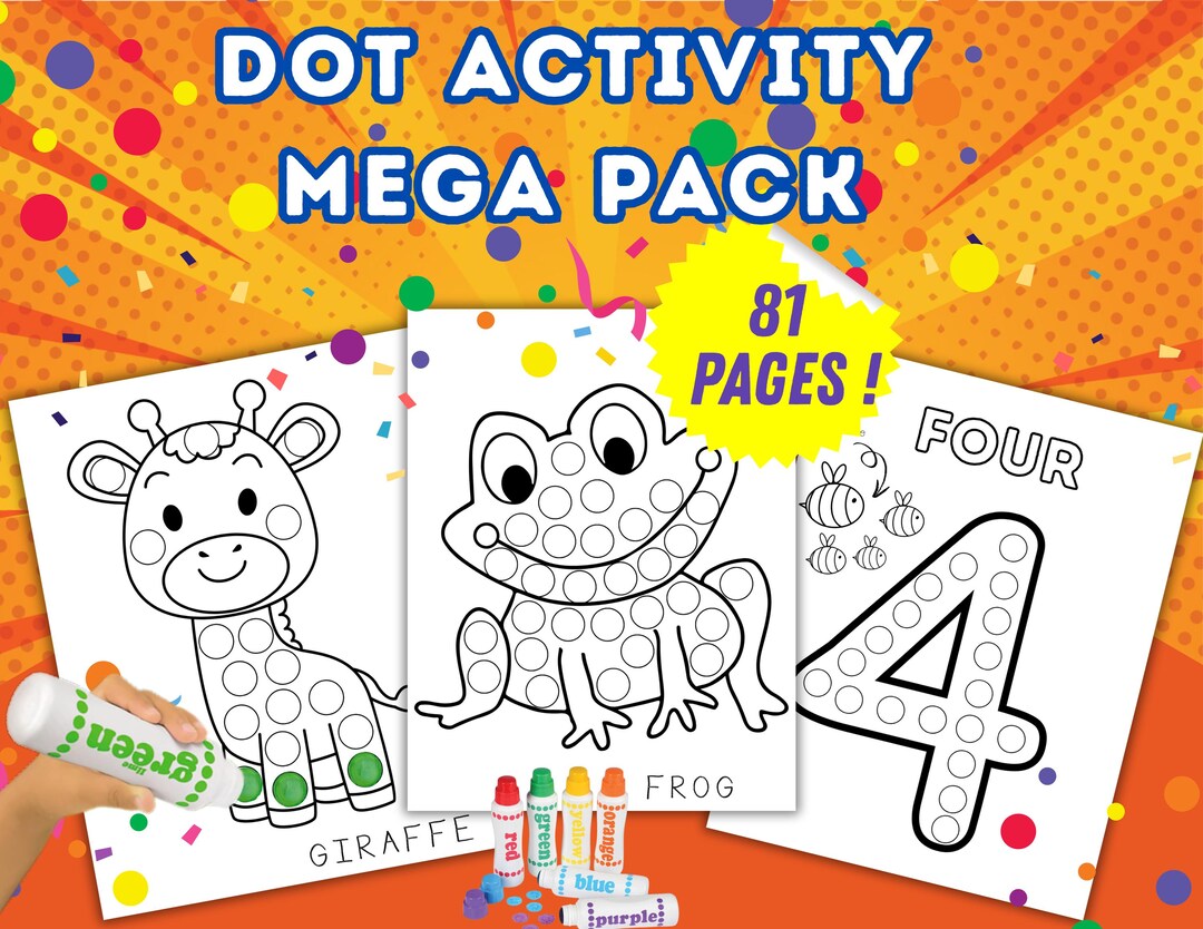Dot Activity Mega Pack, Do a Dot Animal, Printable Dot Marker Coloring ...