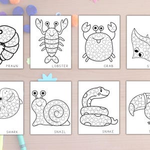 Animal Dot Marker Coloring Pages: 50 Fun Printable Worksheets (digital ...