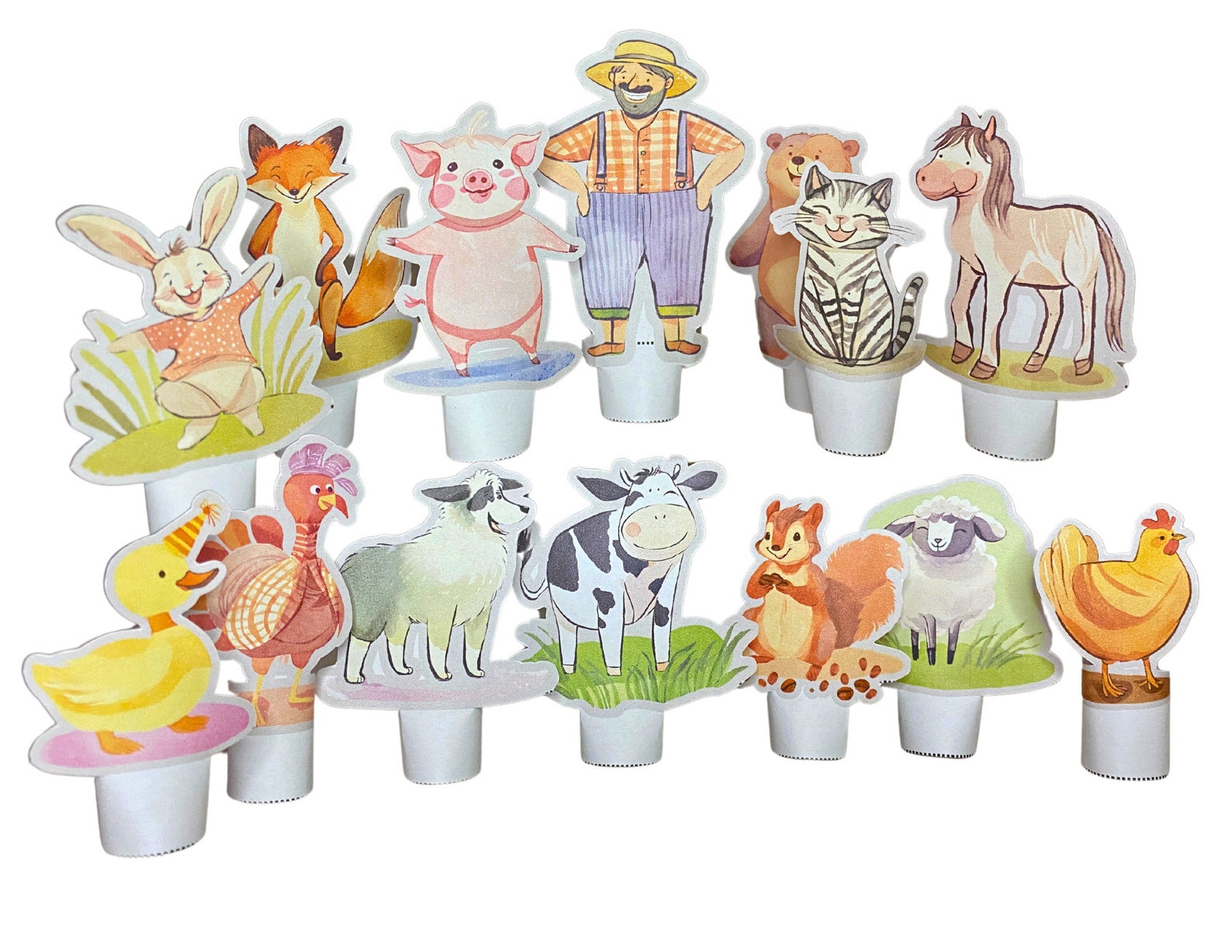 Farm Animal Paper Finger Puppet Template for Kids | Printable DIY Craft ...