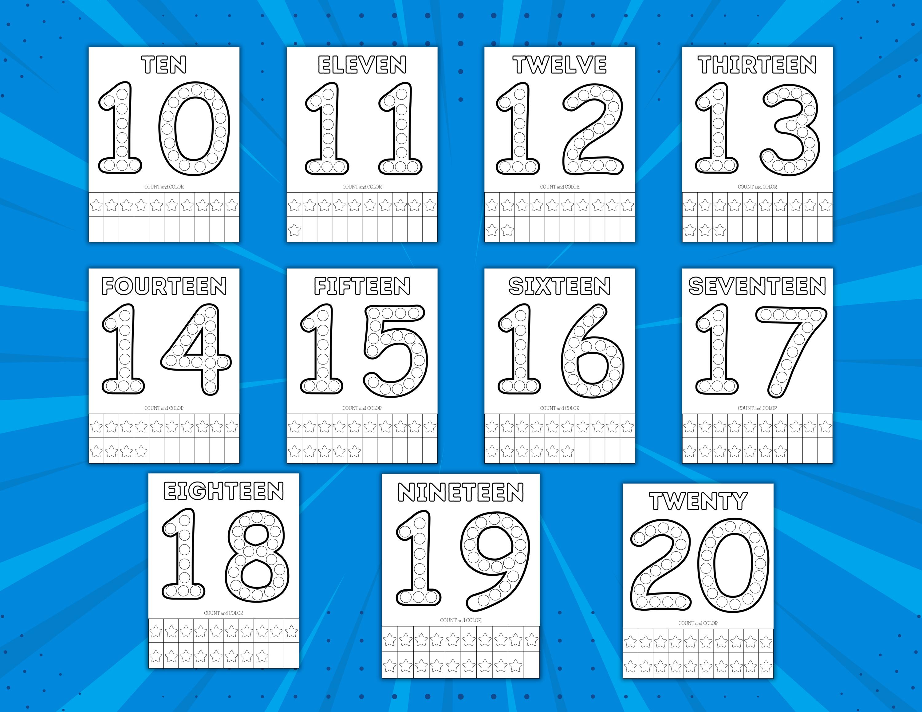 Do a Dot Number Coloring Pages: 0-20 Learning Activity (digital ...