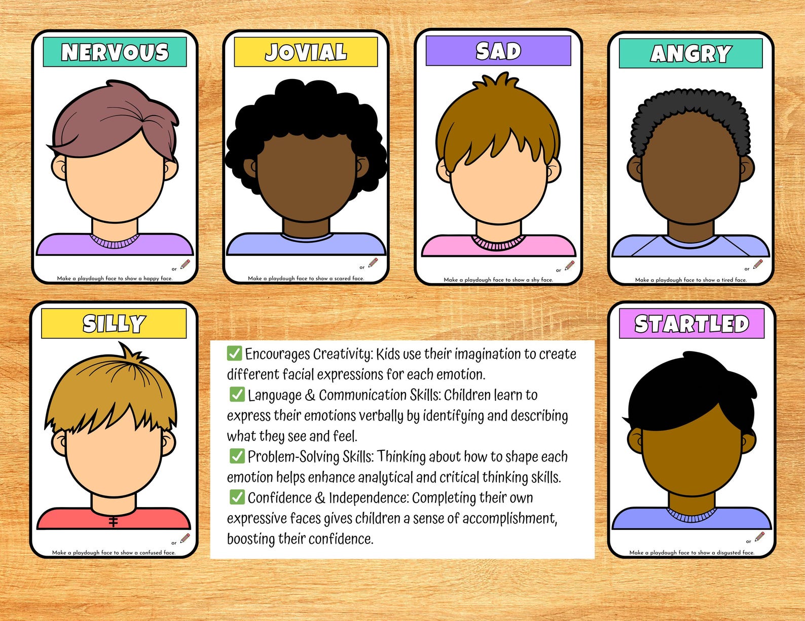 Printable Play-doh Emotion Mats – Feelings Activity for Preschool ...