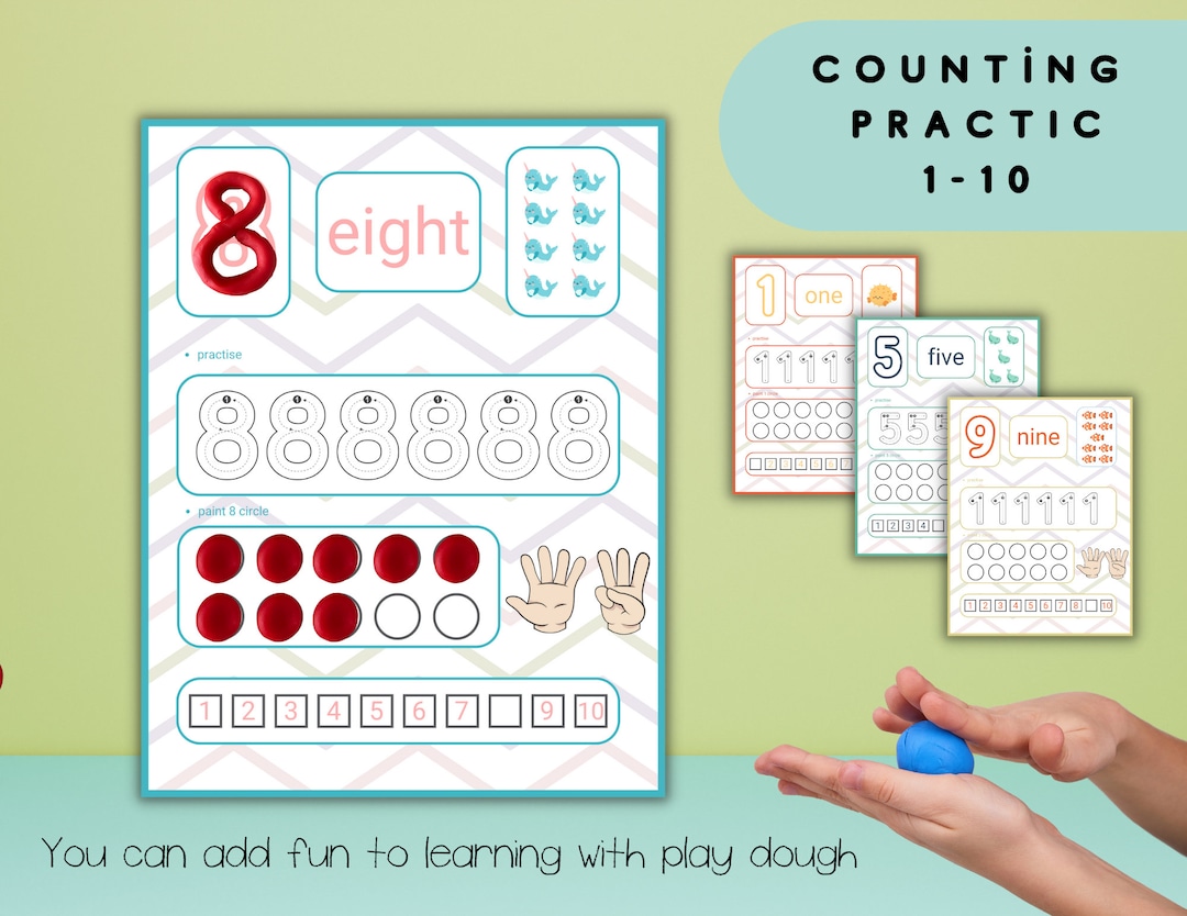 Printable Learning Bundle: Numbers 1-10 for Preschool & Kindergarten ...