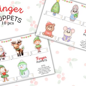 Christmas-themed Digital Finger Puppet Set Educational and Fun Activity ...