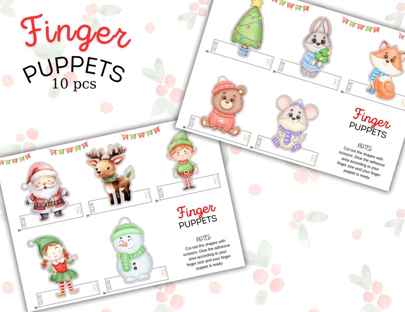 Christmas-themed Digital Finger Puppet Set – Educational and Fun ...
