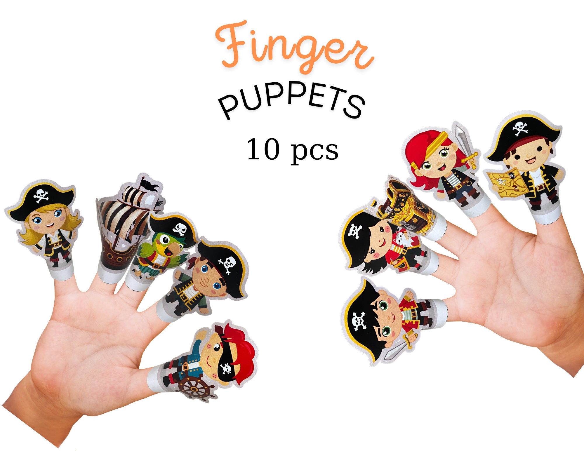 Pirate Paper Finger Puppet | Digital Files | Printable Pdf | Instant ...