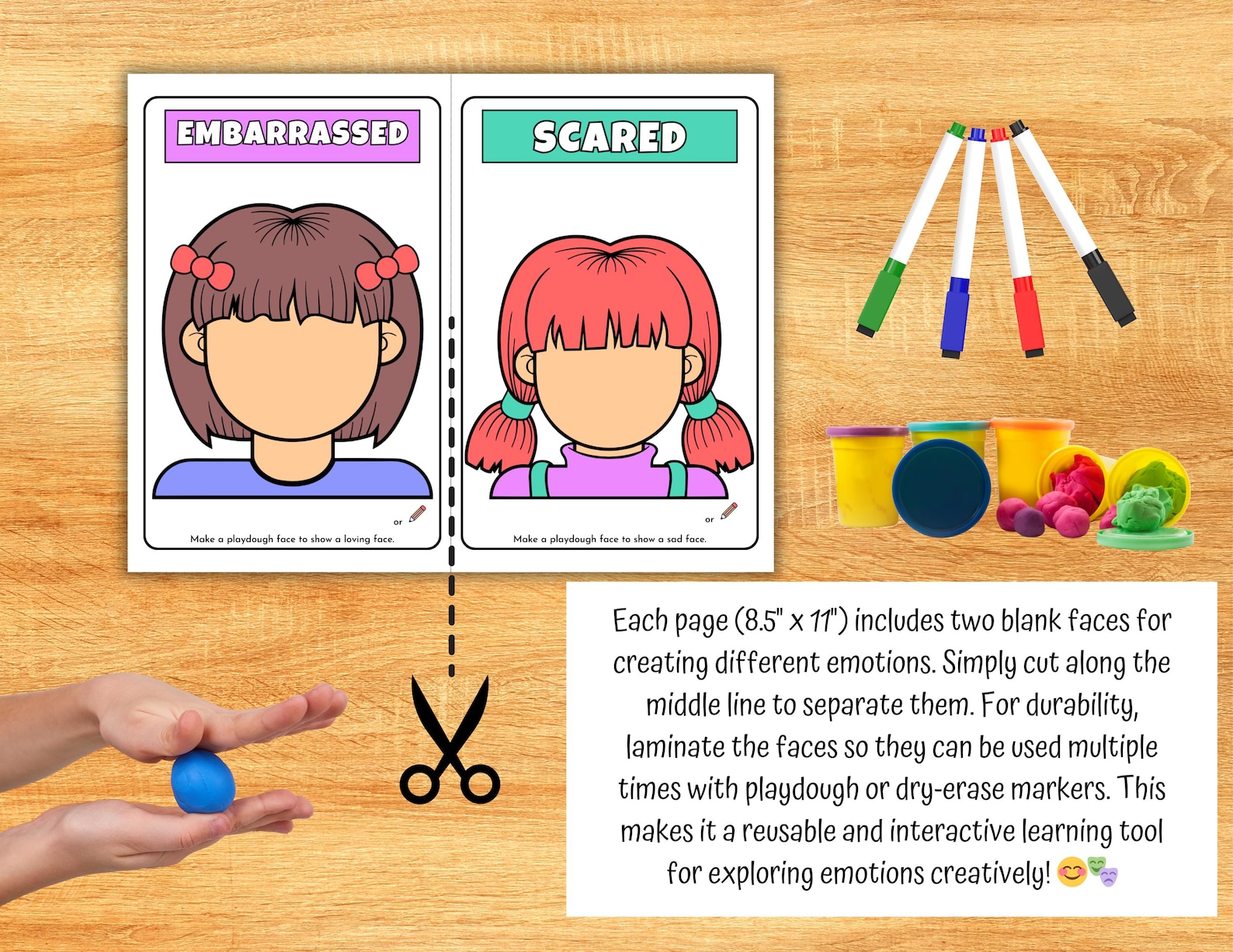 Printable Play-doh Emotion Mats – Feelings Activity for Preschool ...