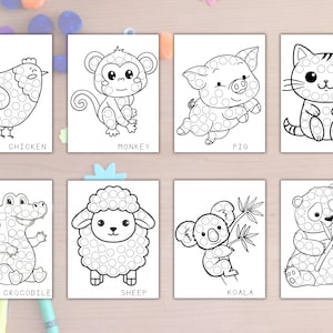 Animal Dot Marker Coloring Pages: 50 Fun Printable Worksheets (digital ...