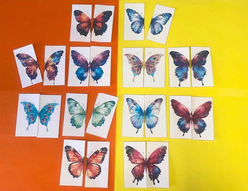 Butterfly Matching Game, Printable Educational Game, Toddler Matching ...