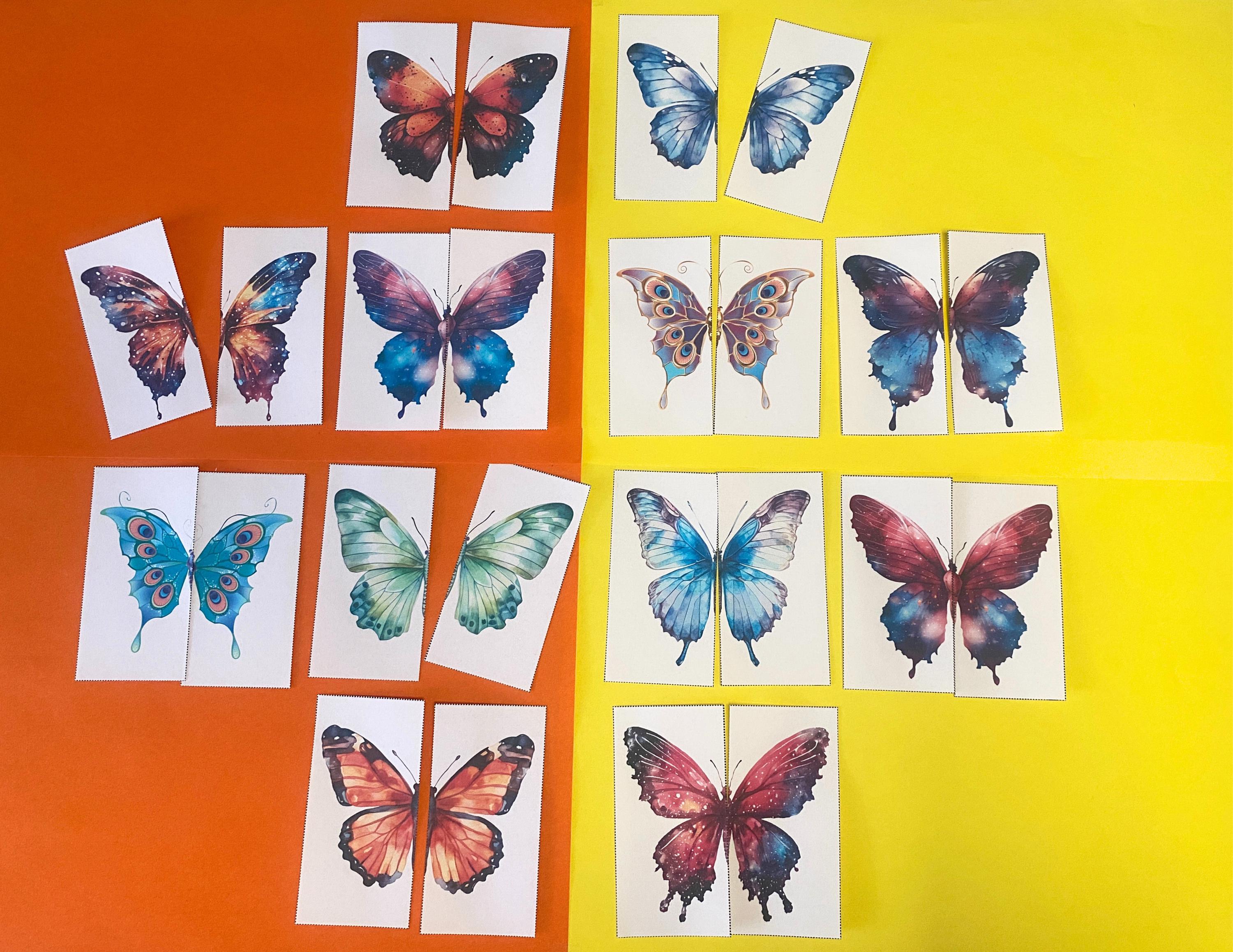 Butterfly Matching Game, Printable Educational Game, Toddler Matching ...