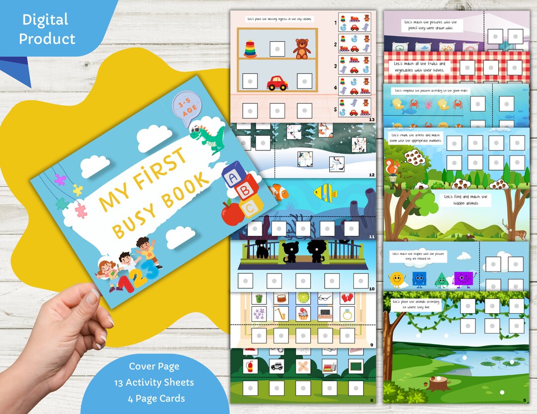 Printable Toddler Activity Bundle - Interactive Quiet Book, Preschool ...