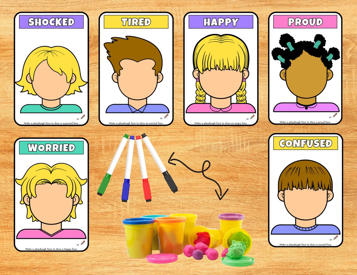 Printable Play-doh Emotion Mats – Feelings Activity for Preschool ...