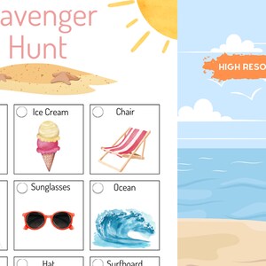 Beach Scavenger Hunt for Kids: Printable Outdoor Game (digital Download ...