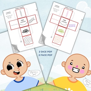 Kids Hair Design Dice Game: Printable Drawing Activity (PDF) - Etsy