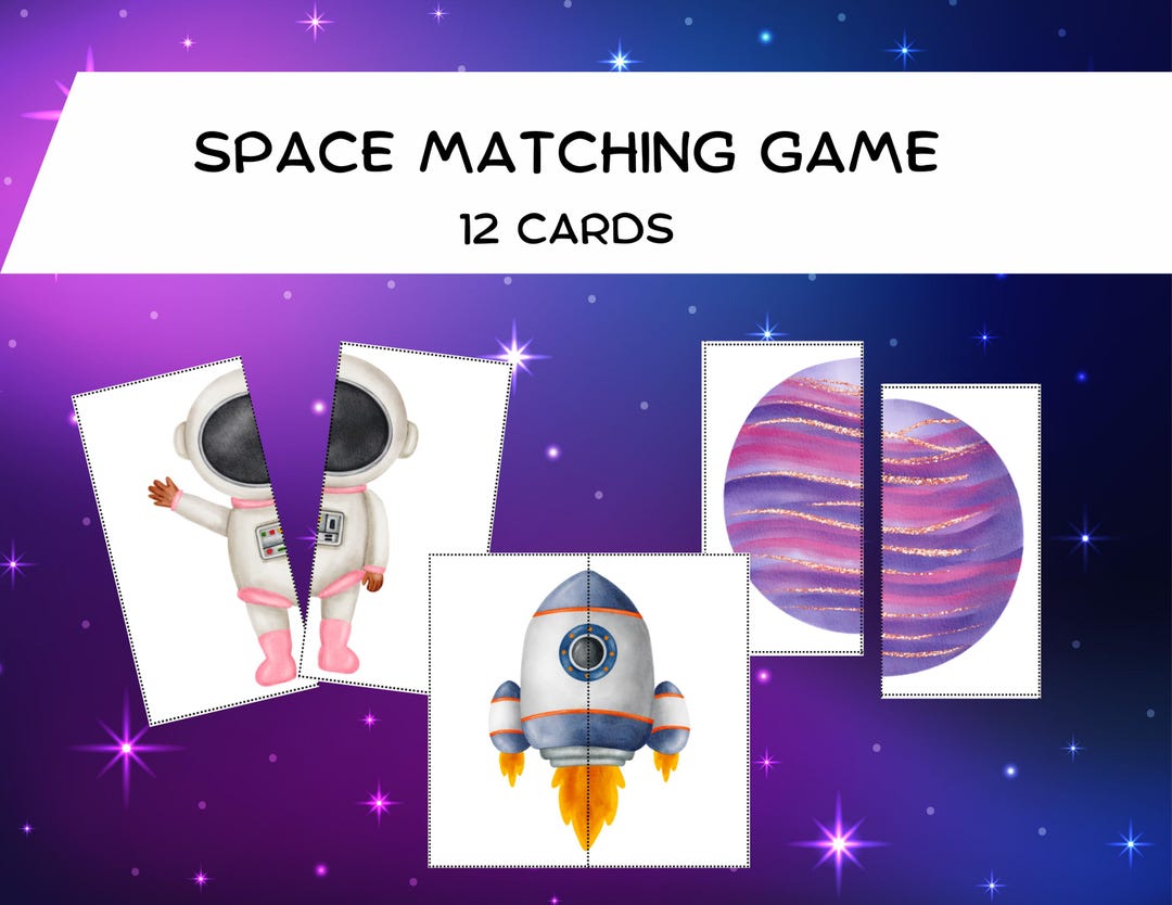 Space Matching Cards for Preschool, Printable Activity, Matching ...