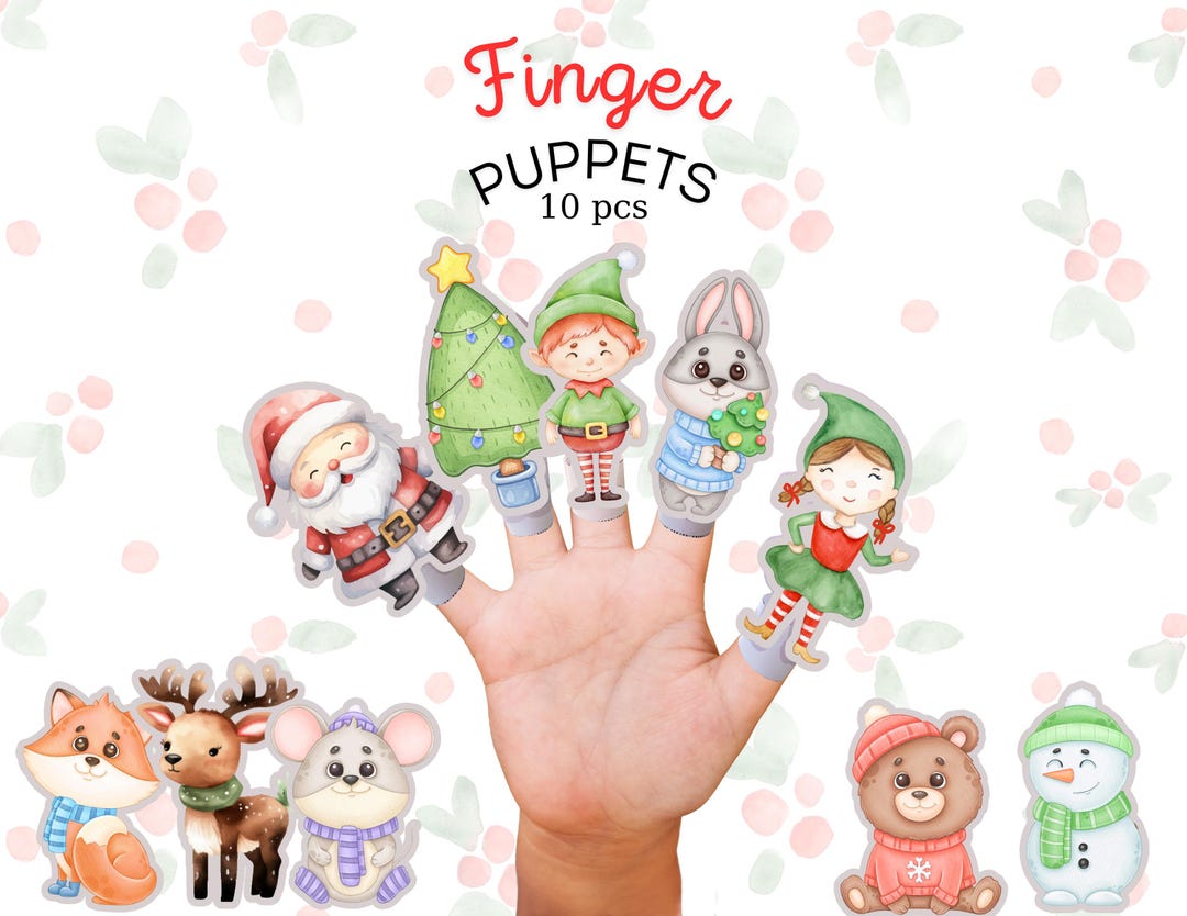 Christmas-themed Digital Finger Puppet Set – Educational and Fun ...