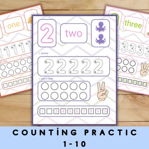 Printable Learning Bundle: Numbers 1-10 for Preschool & Kindergarten ...