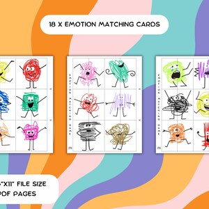 Printable Emotion Matching Cards, Feelings Activity, Kids Preschool ...