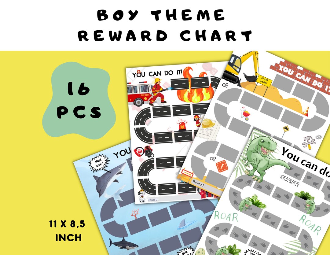 Reward Charts for Boys,16 Digital Files,football, Baseball, Cars ...