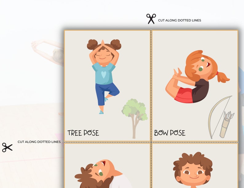 Kids Yoga Cards | 12 Yoga Poses for Children | Printable Yoga Game ...