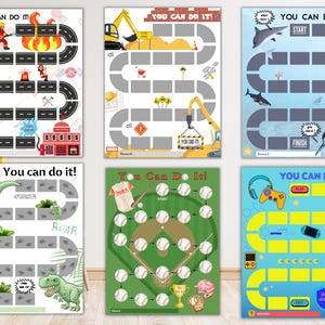 Dinosaur Reward Chart, Sticker Chart, Toddler, Potty Training Chart ...