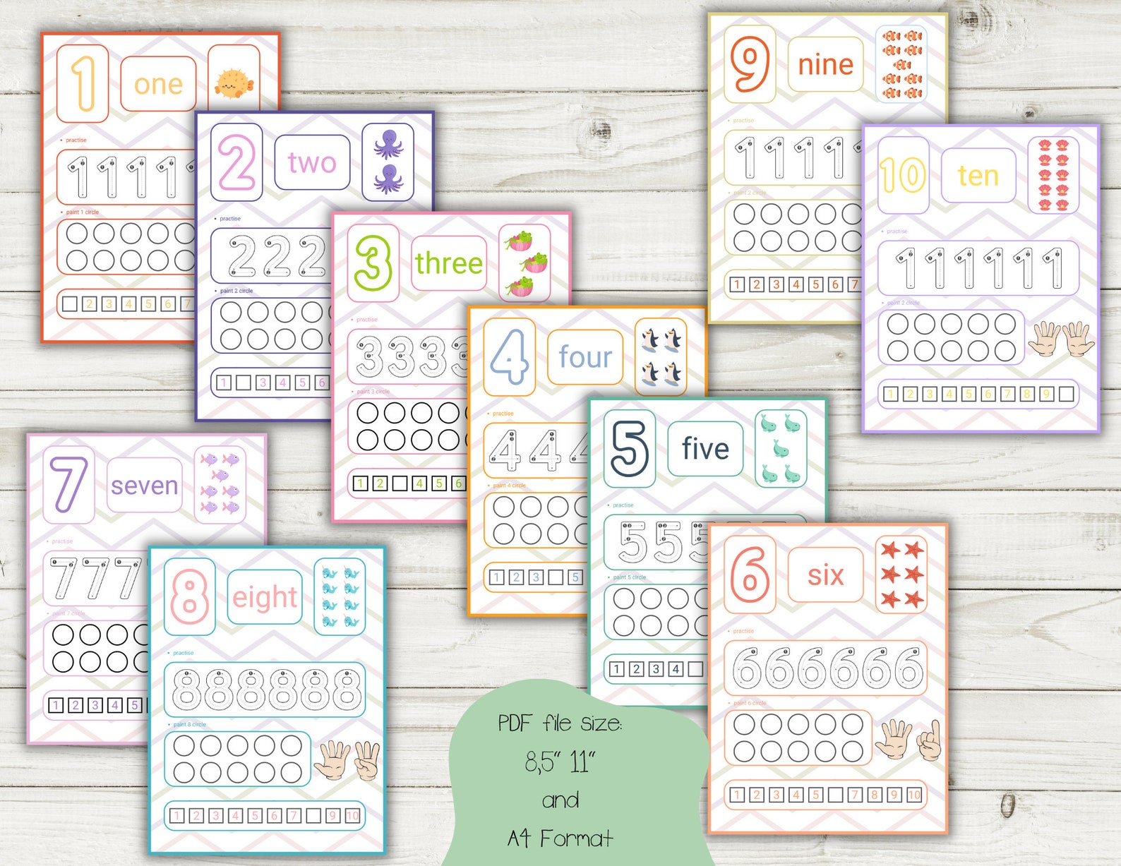 Printable Learning Bundle: Numbers 1-10 for Preschool & Kindergarten ...