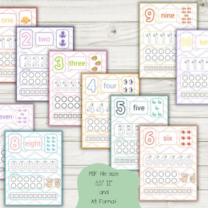Printable Learning Bundle: Numbers 1-10 for Preschool & Kindergarten ...
