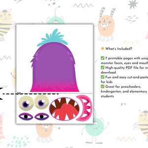 Build Monster Craft - Digital Blank Face Design Templates - Funny ...