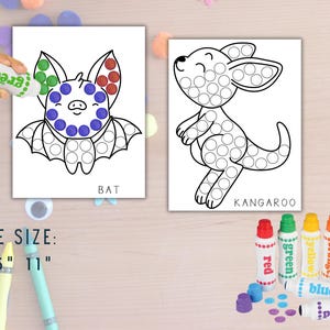 Animal Dot Marker Coloring Pages: 50 Fun Printable Worksheets (digital ...