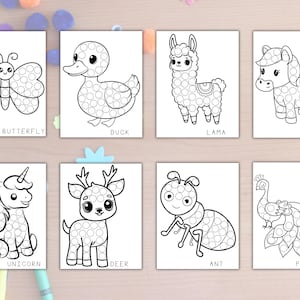 Animal Dot Marker Coloring Pages: 50 Fun Printable Worksheets (digital ...