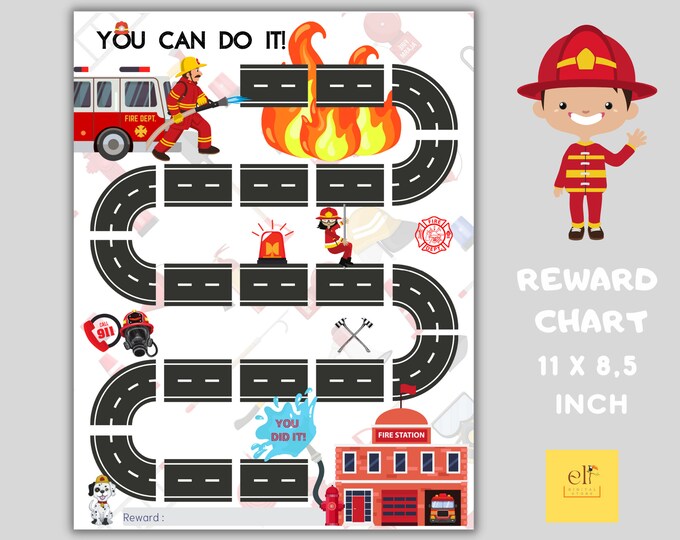 Firefighter Potty Training Reward Chart: Fun Toddler Behavior (PDF) - Etsy