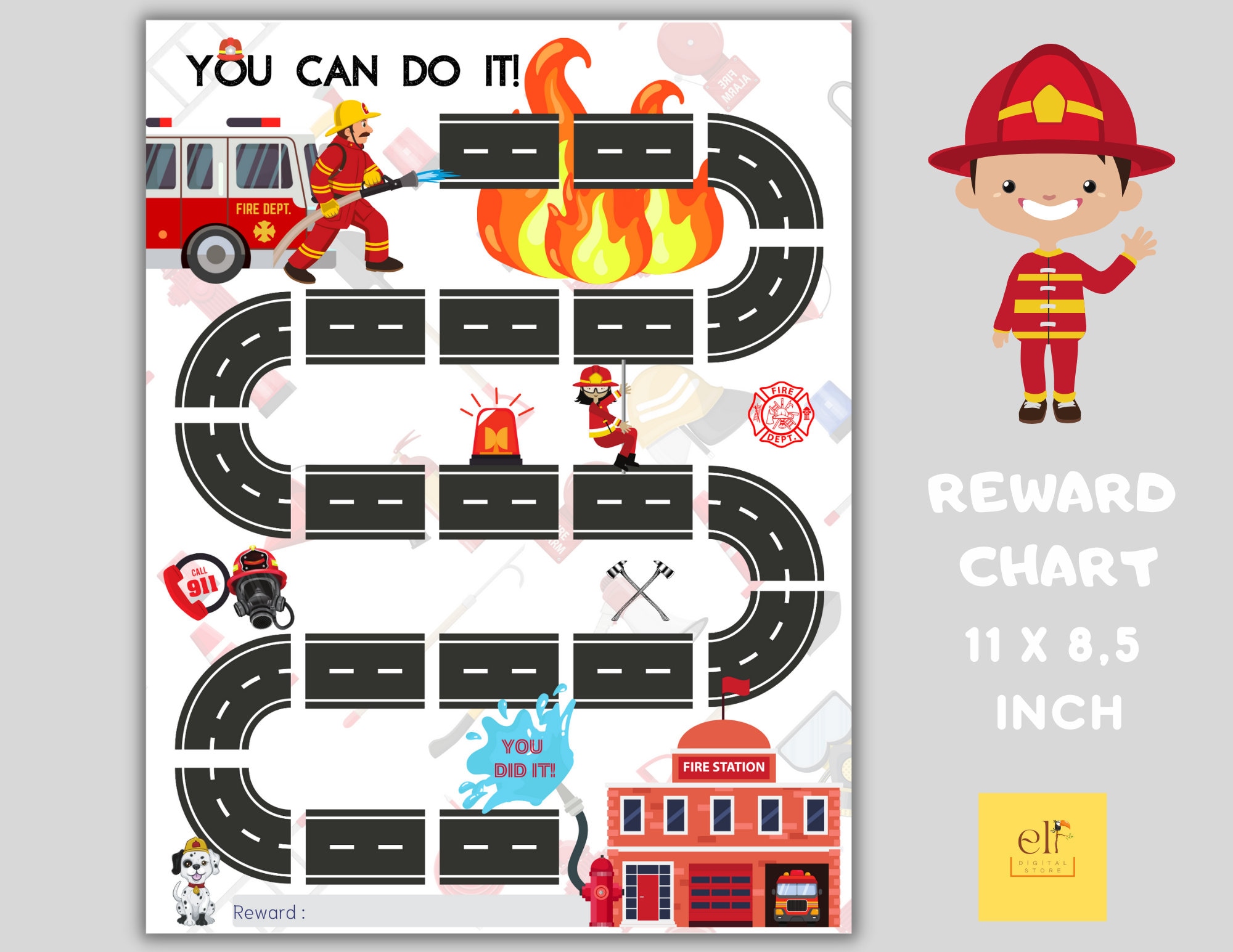 Digital Kids Reward Chart Fun and Interactive Printable Behavior Chart ...