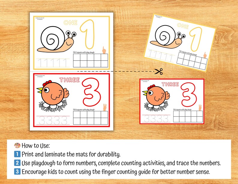 Printable Playdough Number Mats, 1-10 Play Doh Mats, Toddler Activities ...