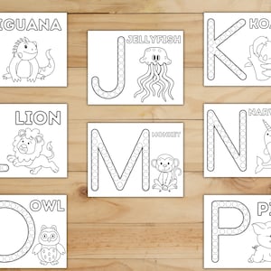 Dot Alphabet Printable Worksheets: Animal Coloring Pages (digital File ...