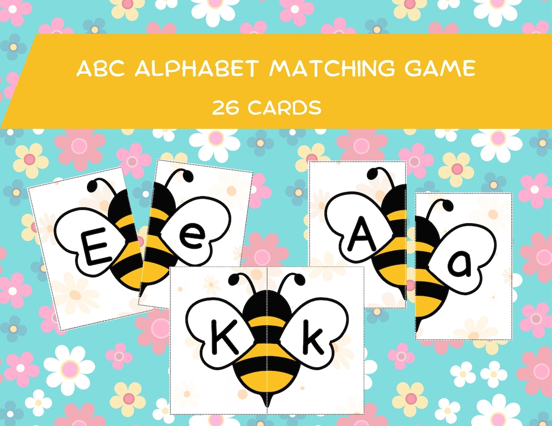 ABC Matching Activity for Kids, Alphabet Matching Cards, Preschool ...