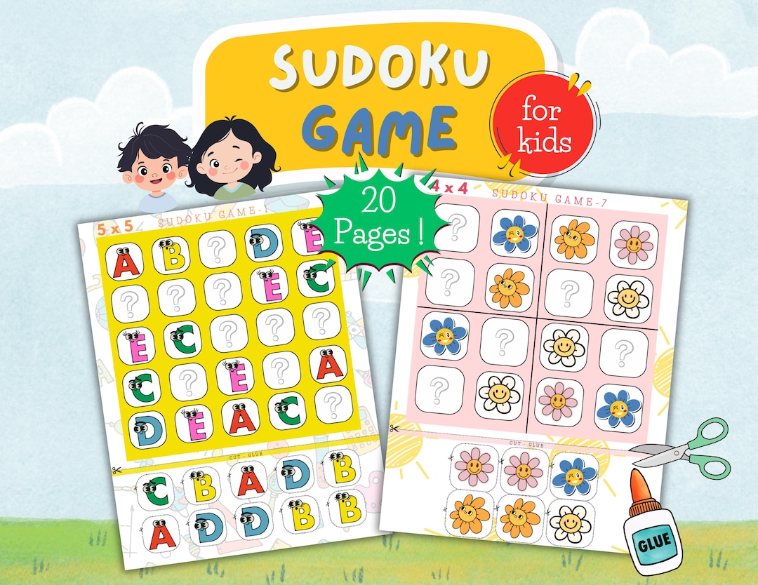 Printable Sudoku Set for Kids: 4x4 & 5x5 Puzzles (digital Download) - Etsy
