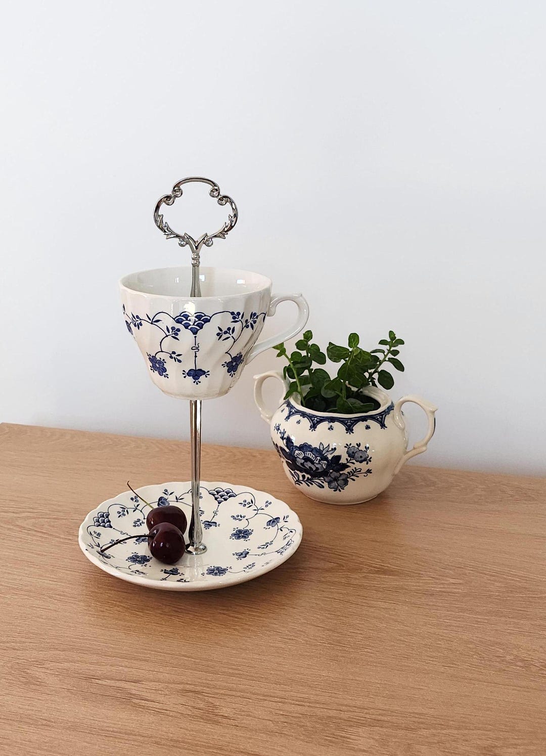 Upcycled Teacup Stand: Churchill Finlandia English China, High Tea ...