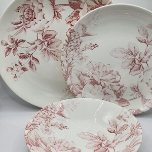 Churchill spring Flourish Pink 3-piece Dinner Sets Delicate Pink Floral ...