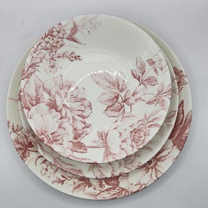 Churchill spring Flourish Pink 3-piece Dinner Sets Delicate Pink Floral ...
