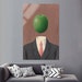 Apple Head Man Glass Wall Art: Surrealist Art Reproduction - Etsy