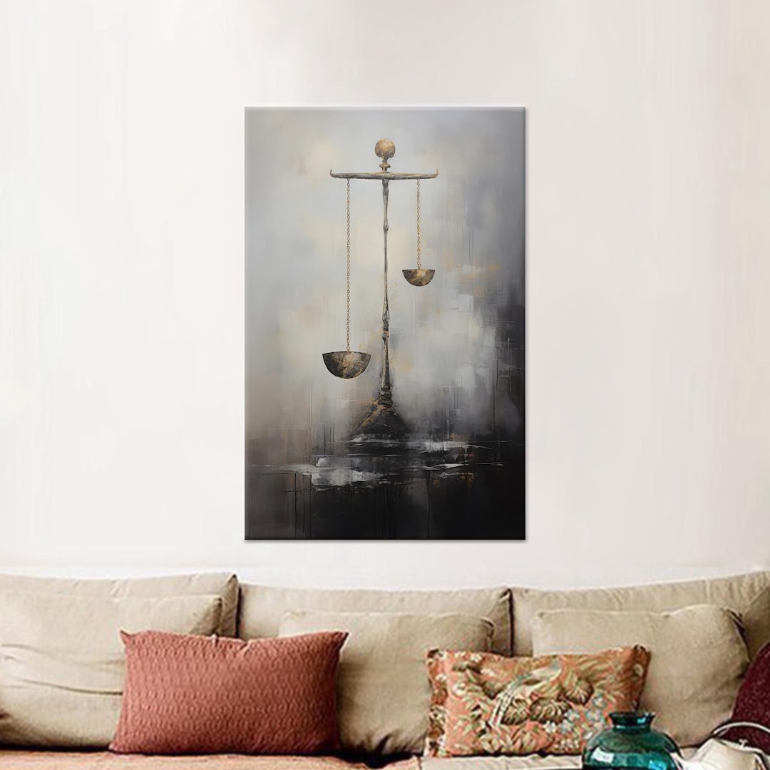 Scales Glass Wall Art: Abstract Balance Canvas Print - Etsy