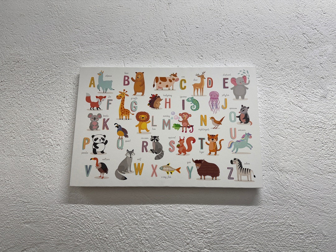Kids Alphabet, Educational Alphabet Poster, Jungle Animals, Baby Room ...