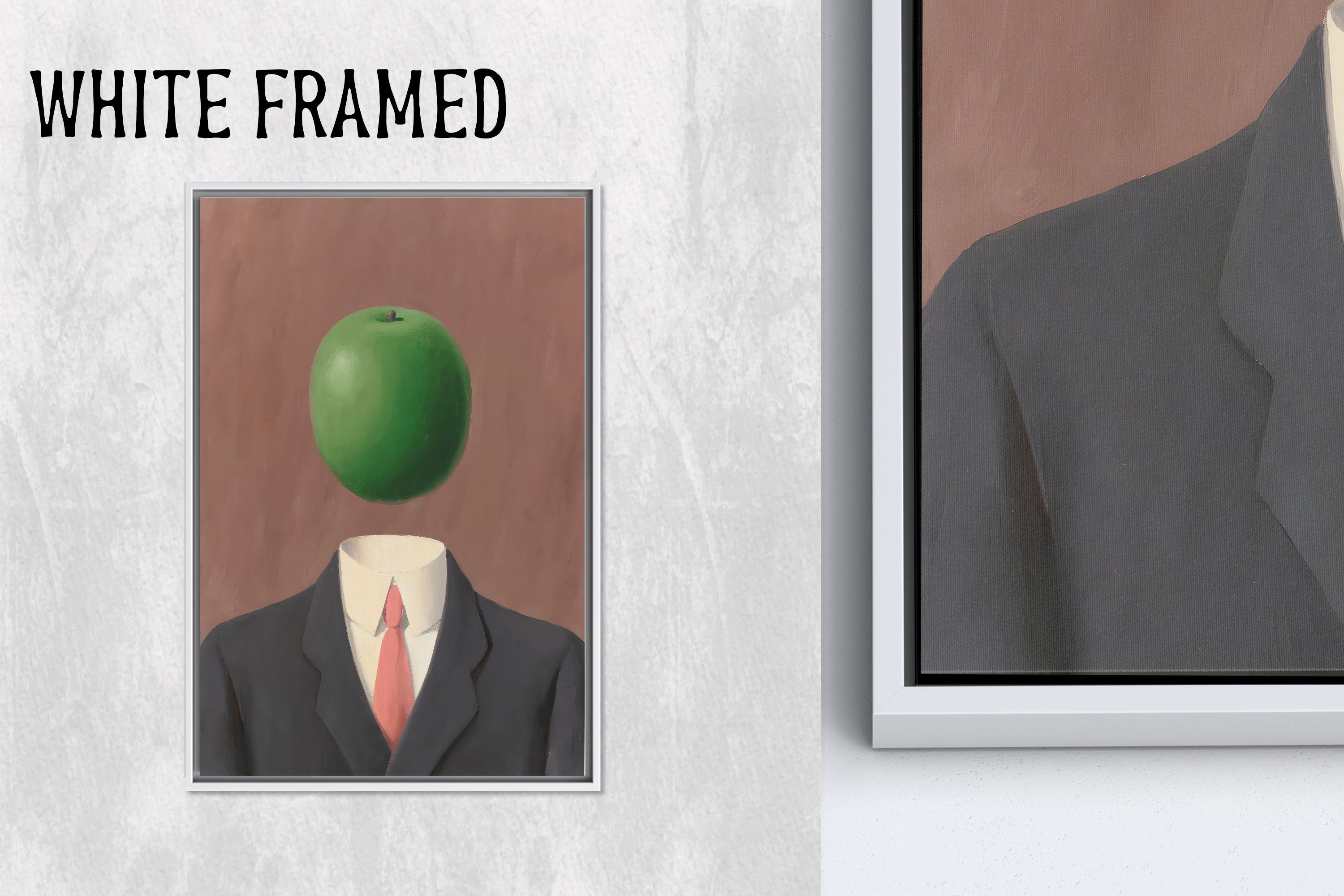 Apple Head Man Glass Wall Art: Surrealist Art Reproduction - Etsy