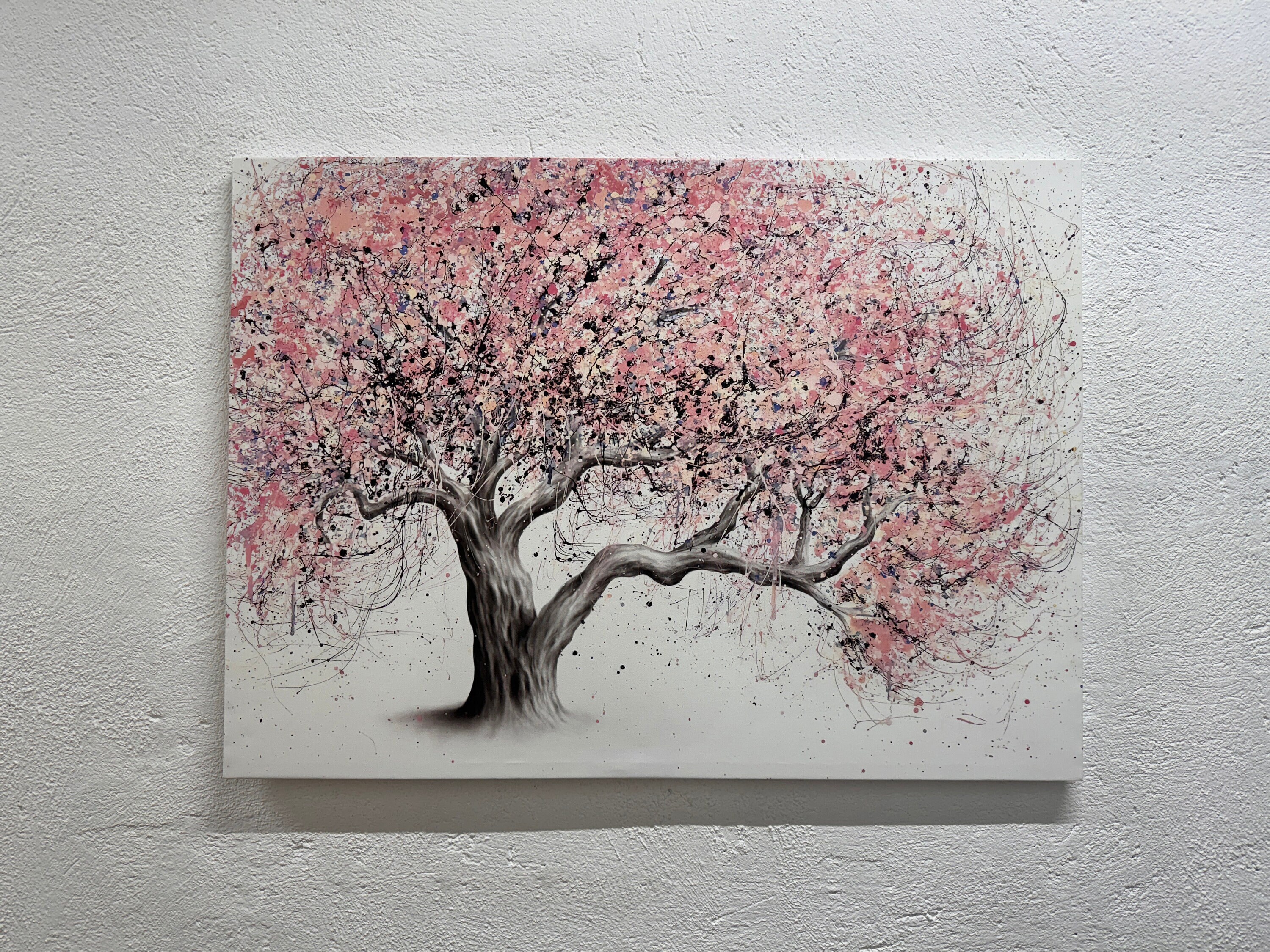 Pink Tree Wall Art, Tree Canvas Decor, Pink Leaves Canvas Print ...