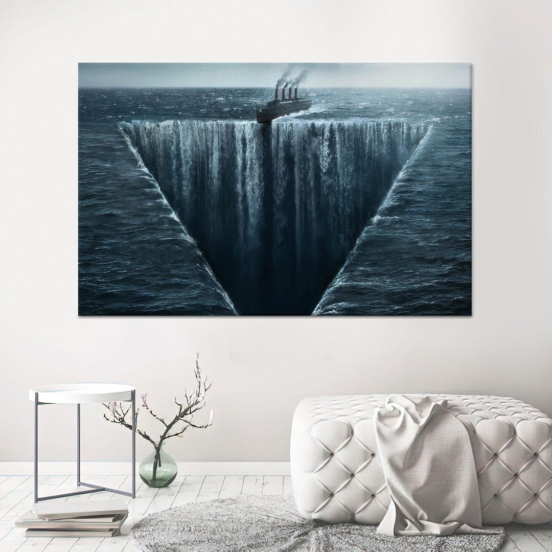Bermuda Triangle Glass Wall Art: Modern Sea Decor - Etsy