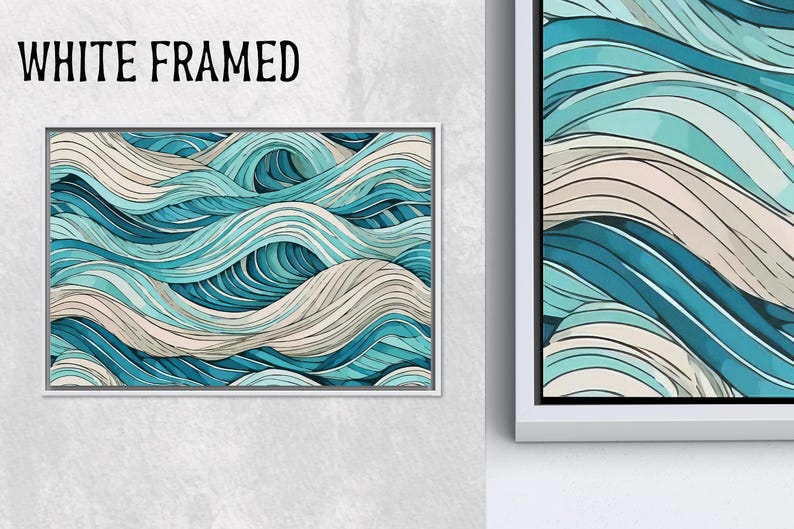 Abstract Wave Painted Glass Wall Art - Modern Home Decor - Etsy