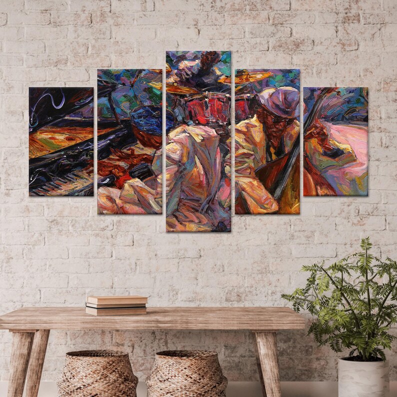 Jazz Musicians Glass Wall Art: Colorful Jazz Club Decor - Etsy