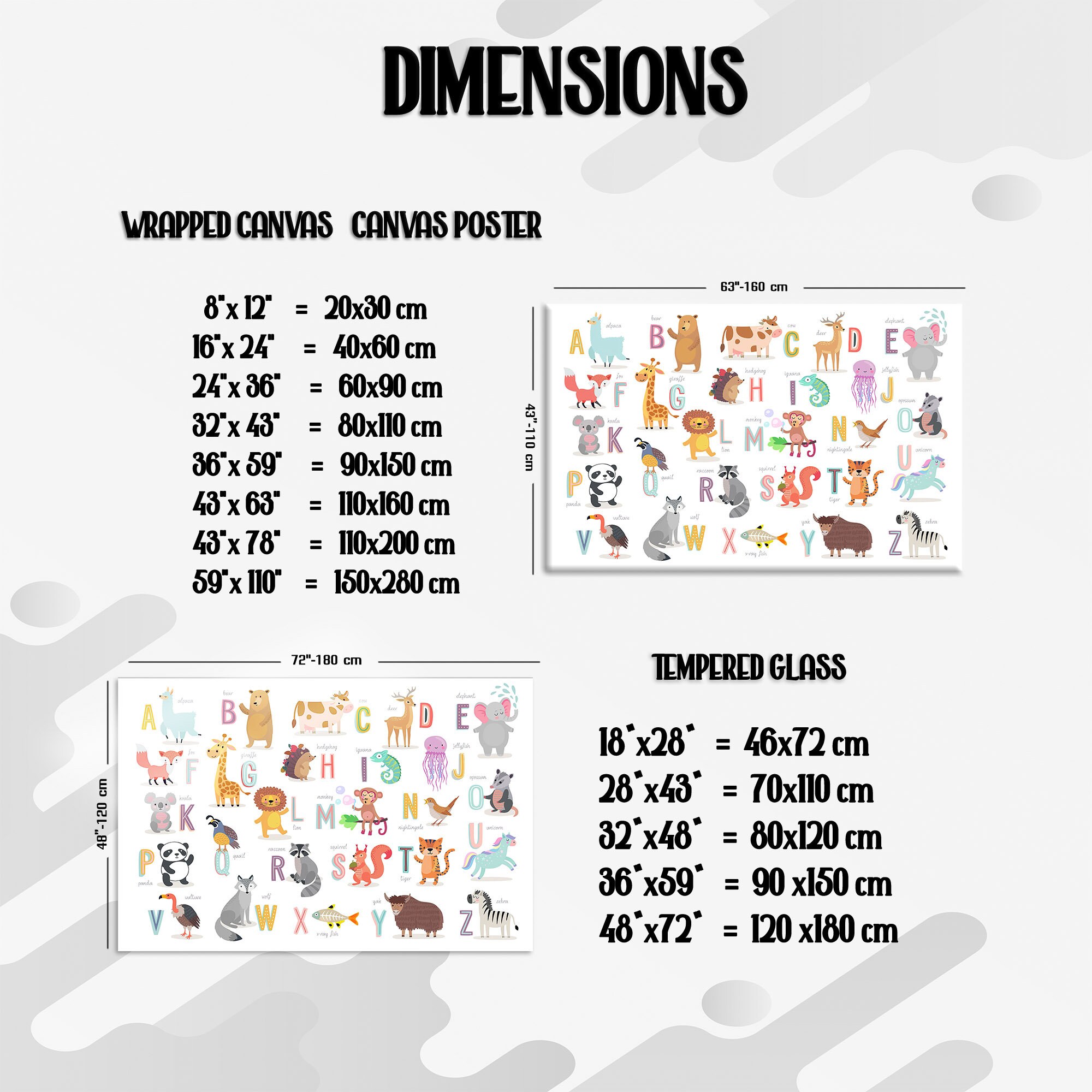 Kids Alphabet, Educational Alphabet Poster, Jungle Animals, Baby Room ...